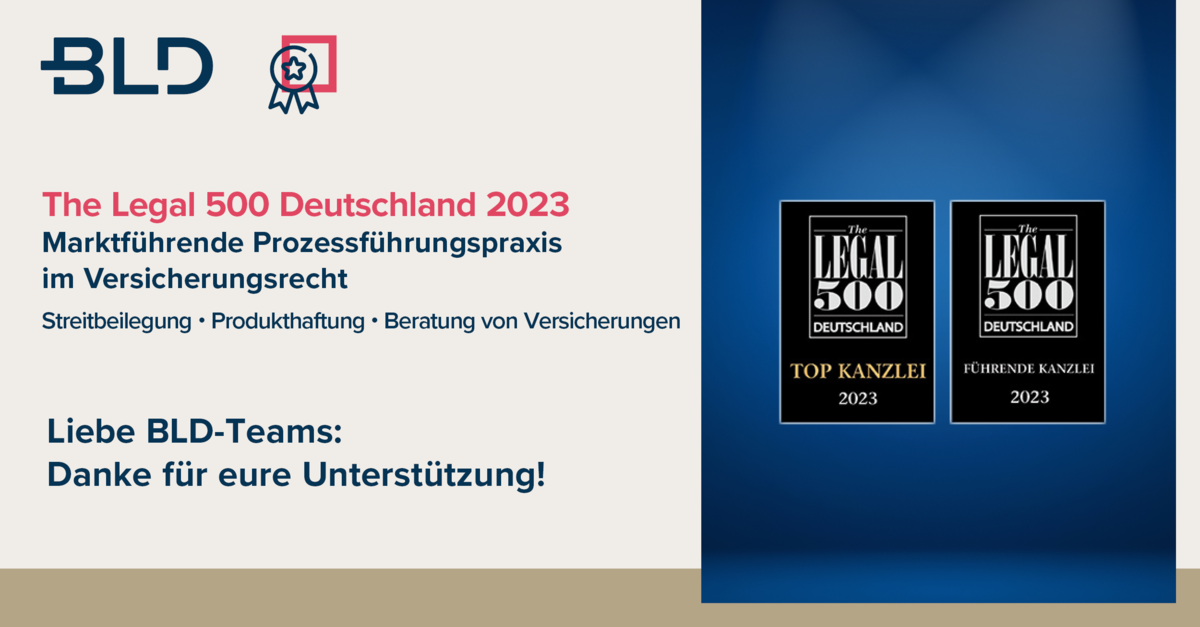The Legal 500: BLD wieder mit Top-Platzierung